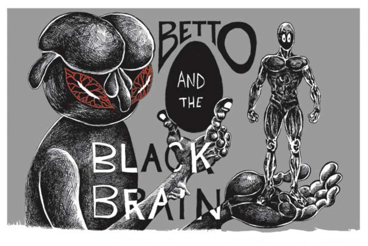 Trenton Doyle Hancock Betto And The Black Brain 3 Color Screenprint Editions James Cohan