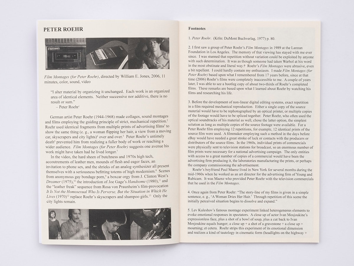 William E. Jones - Roehr, Warhol, Rocco, Lynde - 出版物 - David Kordansky ...