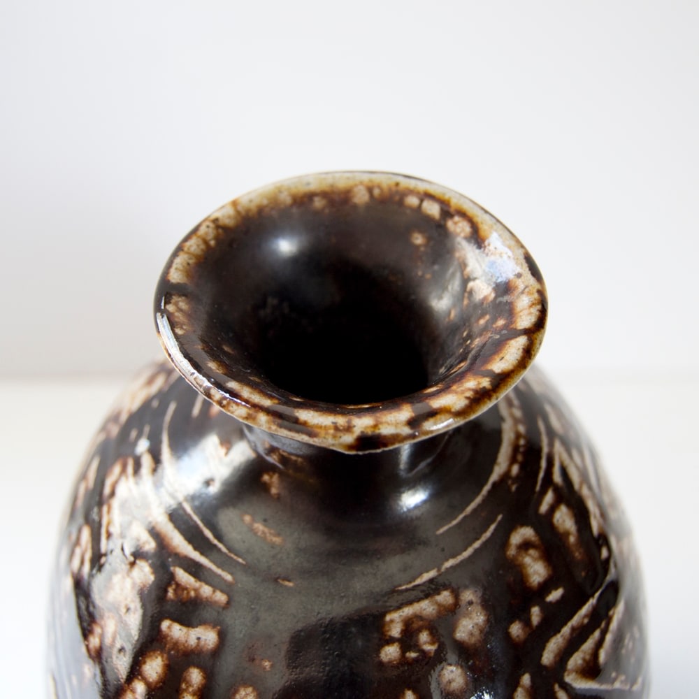 Hamada Shōji - Flattened vessel with textured surface - Artworks - Joan ...