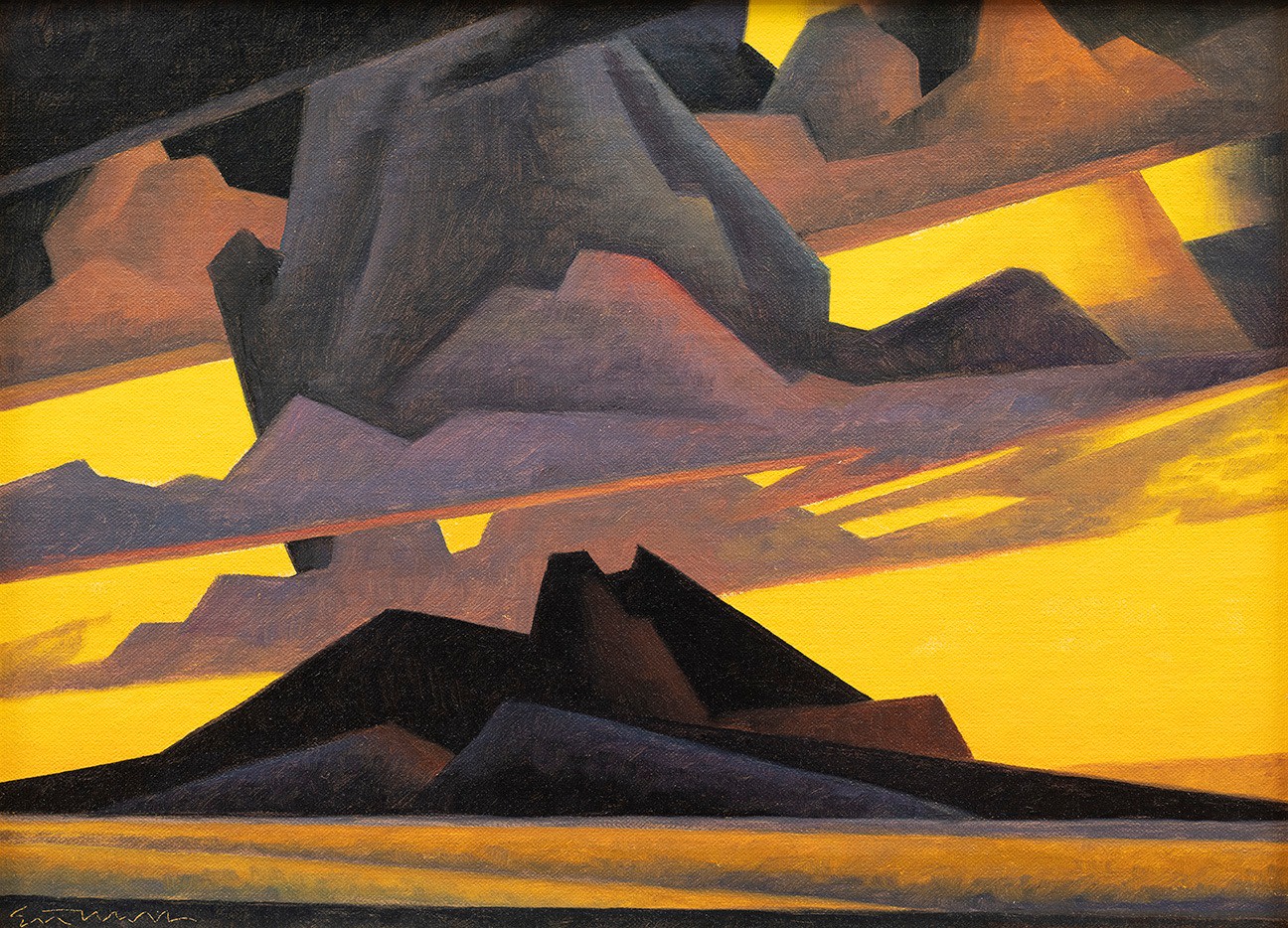 13. Ed Mell (b.1942) "Storm Arrival," d.2020, oil on canvas panel, 12 x ...