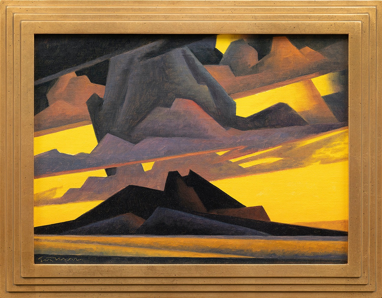 13. Ed Mell (b.1942) "Storm Arrival," d.2020, oil on canvas panel, 12 x ...