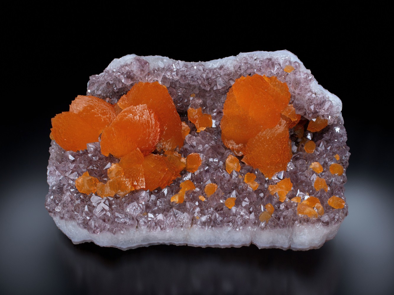 Calcite on Amethyst - Ametista do Sul, Irai Rio Grande do Sul, Brazil ...