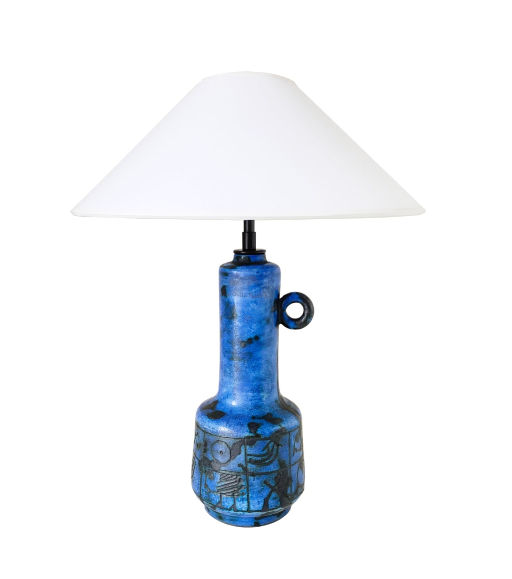 Small Blue Lamp with Handle by Jacques Blin - Collections - Eric Appel