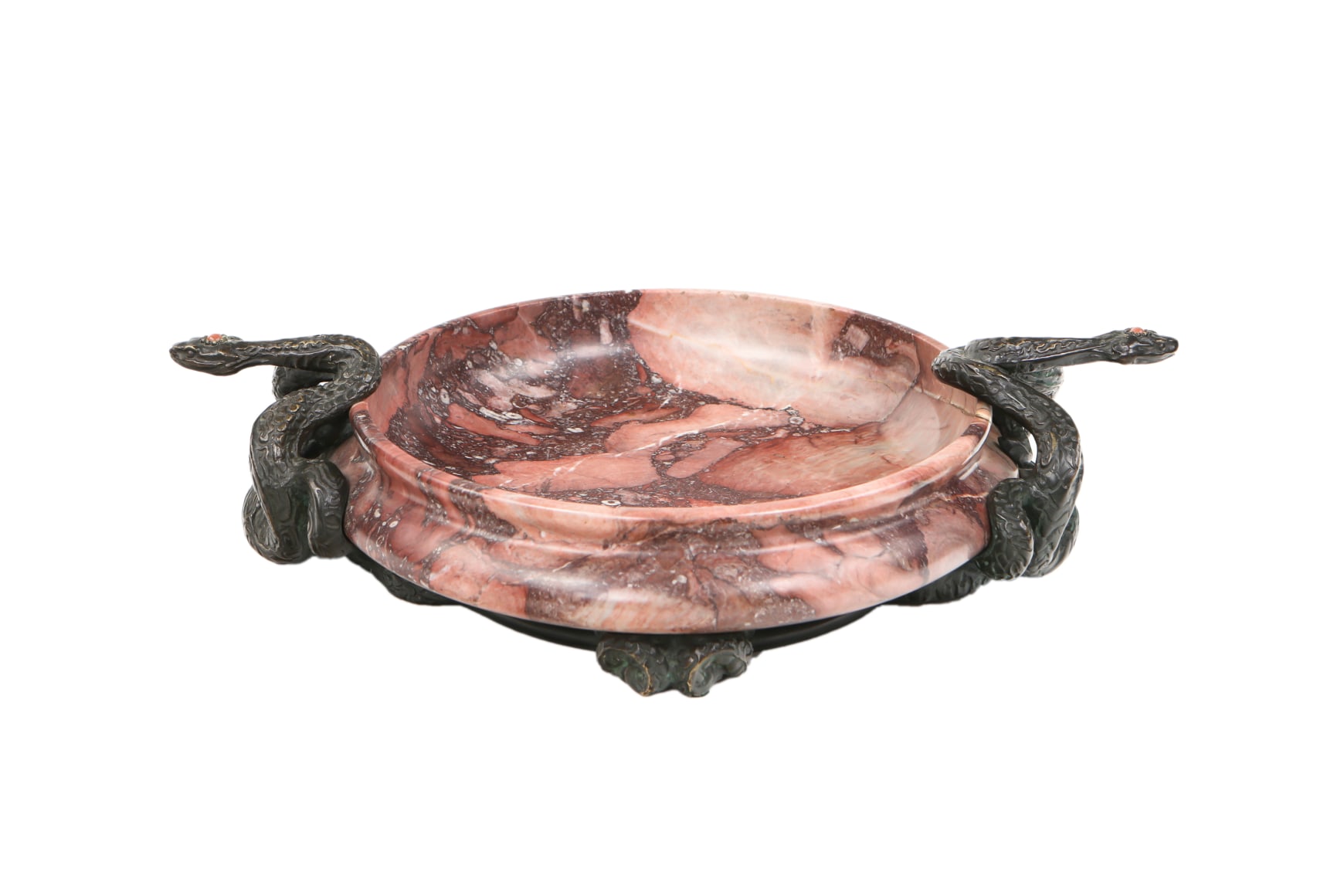 Serpents Marble & Bronze Centerpiece - Sculptures - Ophir Gallery ...