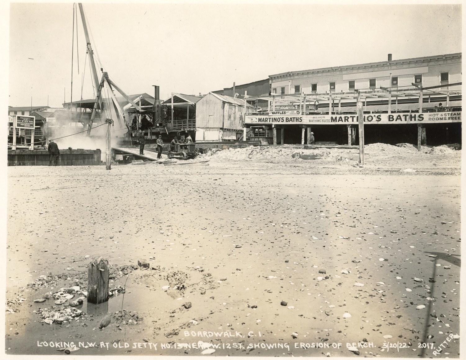 EDWARD RUTTER PHOTOS OF CONSTRUCTION OF CONEY ISLAND BOARDWALK 1921 ...