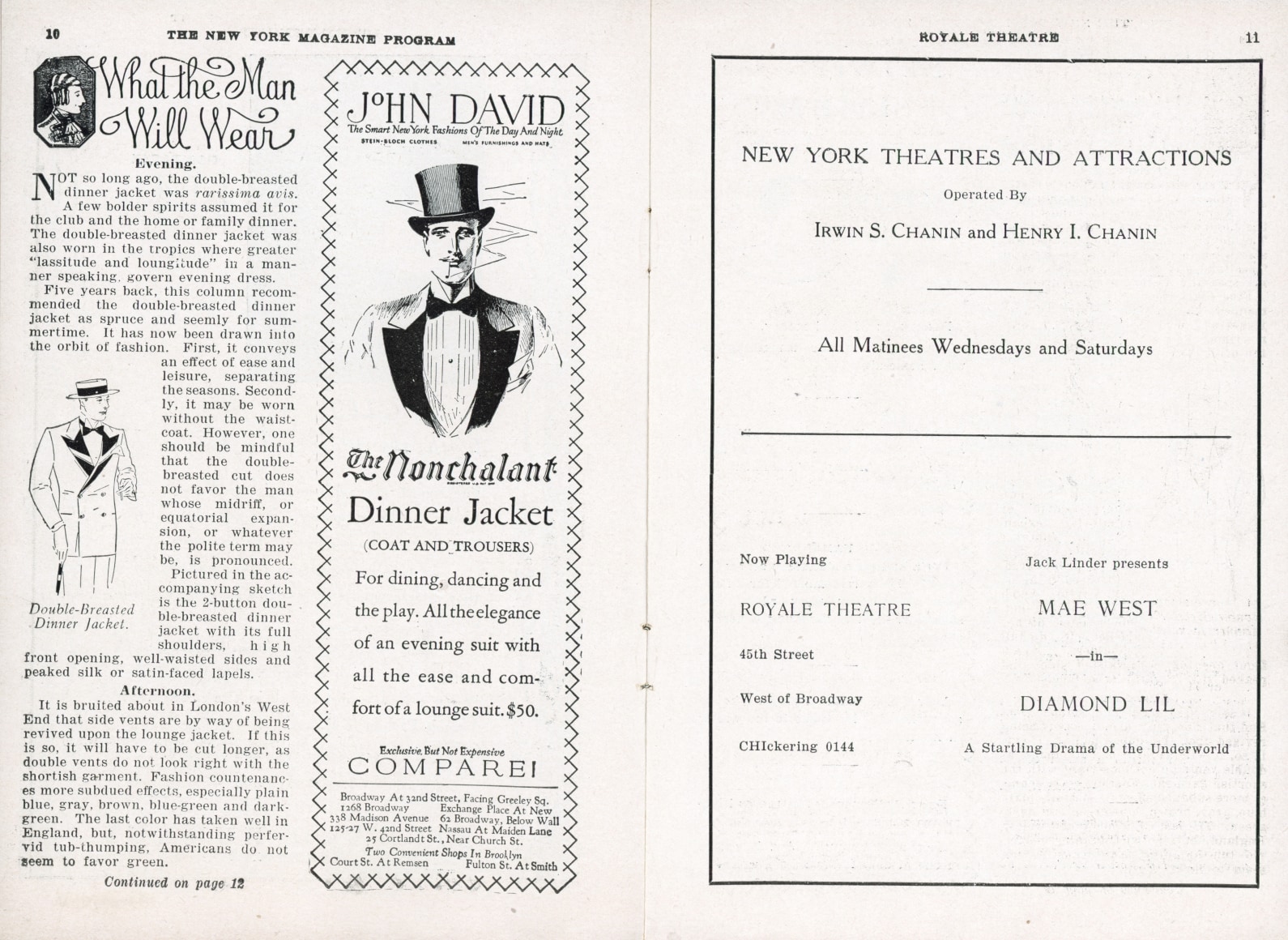 MAE WEST RARE AUTOGRAPHED 1928 PLAYBILL “DIAMOND LIL” - - Artworks ...