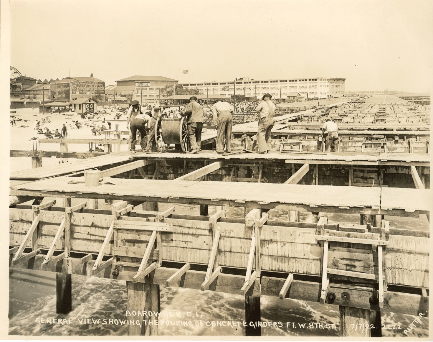 EDWARD RUTTER PHOTOS OF CONSTRUCTION OF CONEY ISLAND BOARDWALK 1921 ...