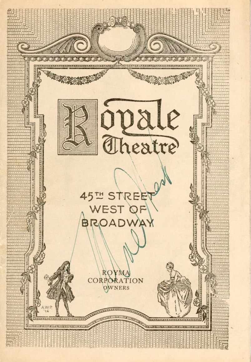 MAE WEST RARE AUTOGRAPHED 1928 PLAYBILL “DIAMOND LIL” - - Artworks ...