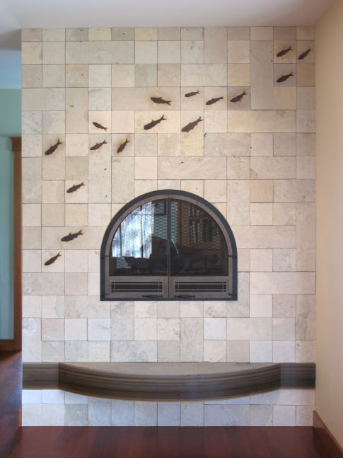 Fossil Stone Fireplace - - Custom Interiors - Natural Fossil Art and Design