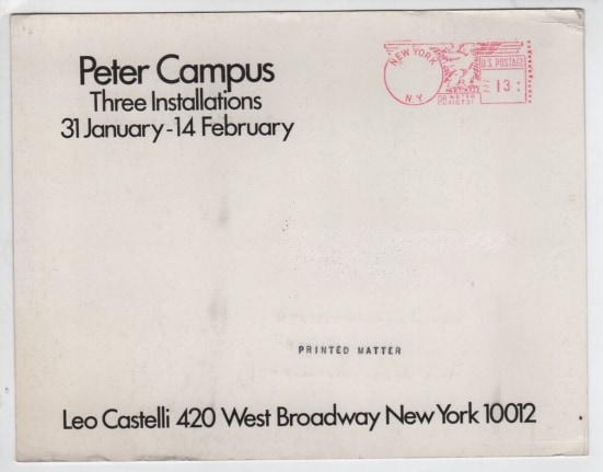 Peter Campus - Three Installations - Exhibitions - Castelli Gallery